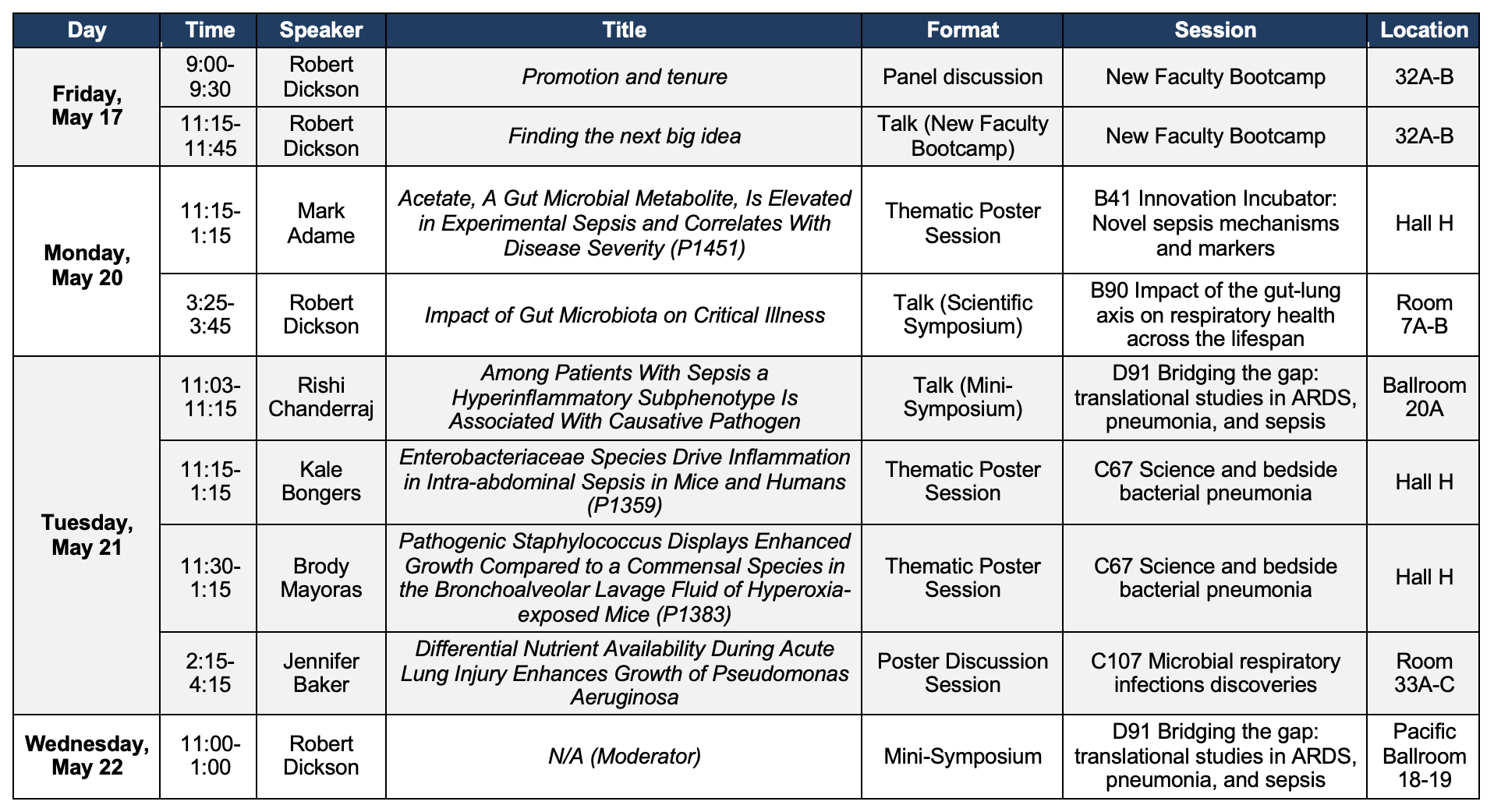 Schedule of Dickson Lab presentations at ATS 2024 — Dickson Lab